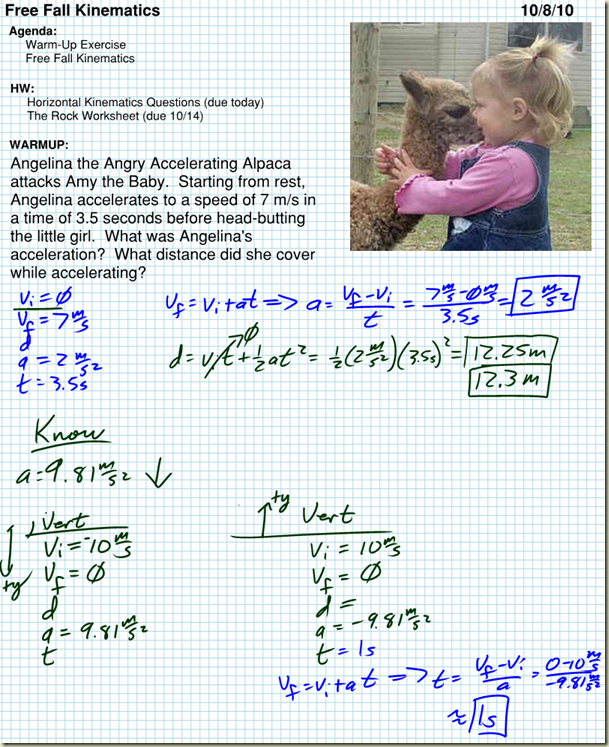 Free Fall Kinematics - Regents Physics